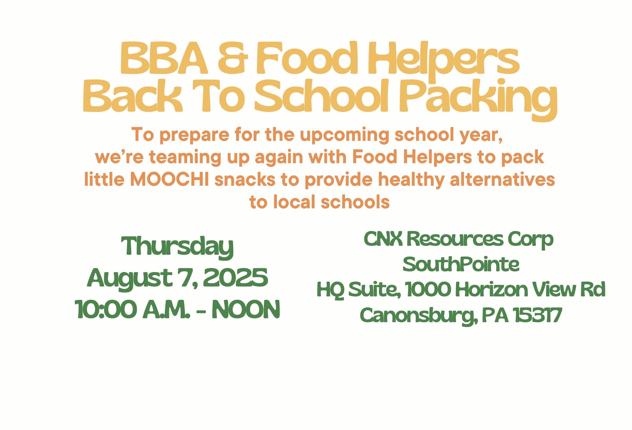 Back to School Packing Volunteer Event with Food Helpers and Braun ...