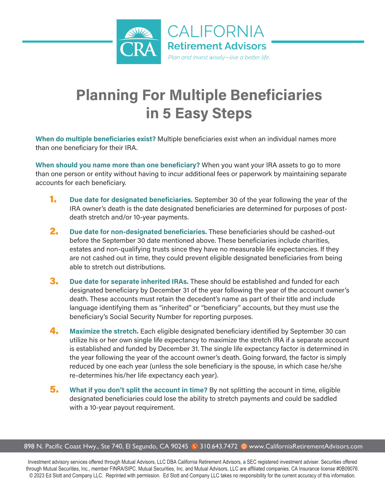 Planning For Multiple Beneficiaries in 5 Easy Steps — California ...
